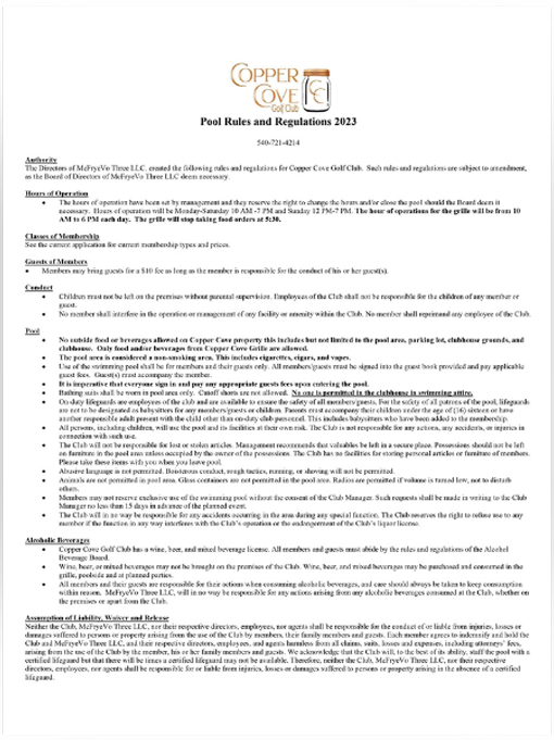 The Copper Cove Pool | Copper Cove Golf Club